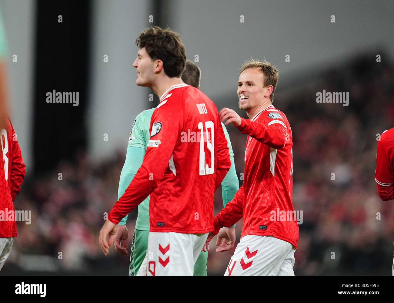 November 15 2025: Mikkel Damsgaard of Denmark scores and celebrates his ...