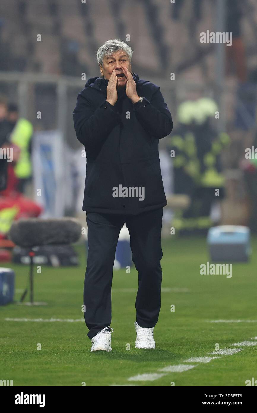 Romania's head coach Mircea Lucescu gestures during the 2026 World Cup ...