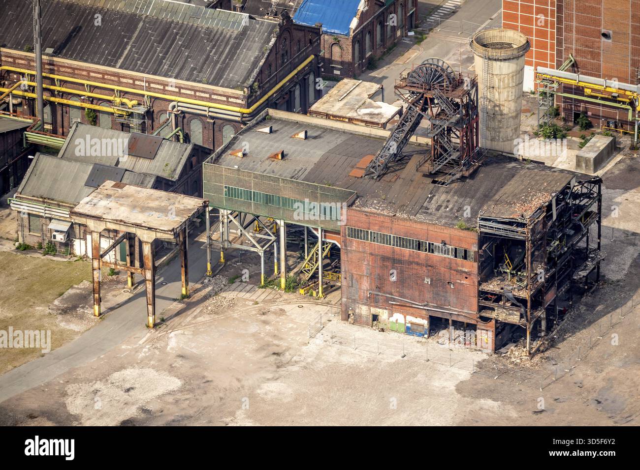 Aerial view of the former Heinrich Robert coal mine with mining tower ...