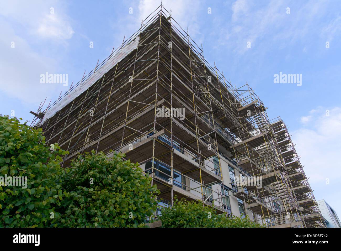 High rise residential building of flats with cladding being replaced ...