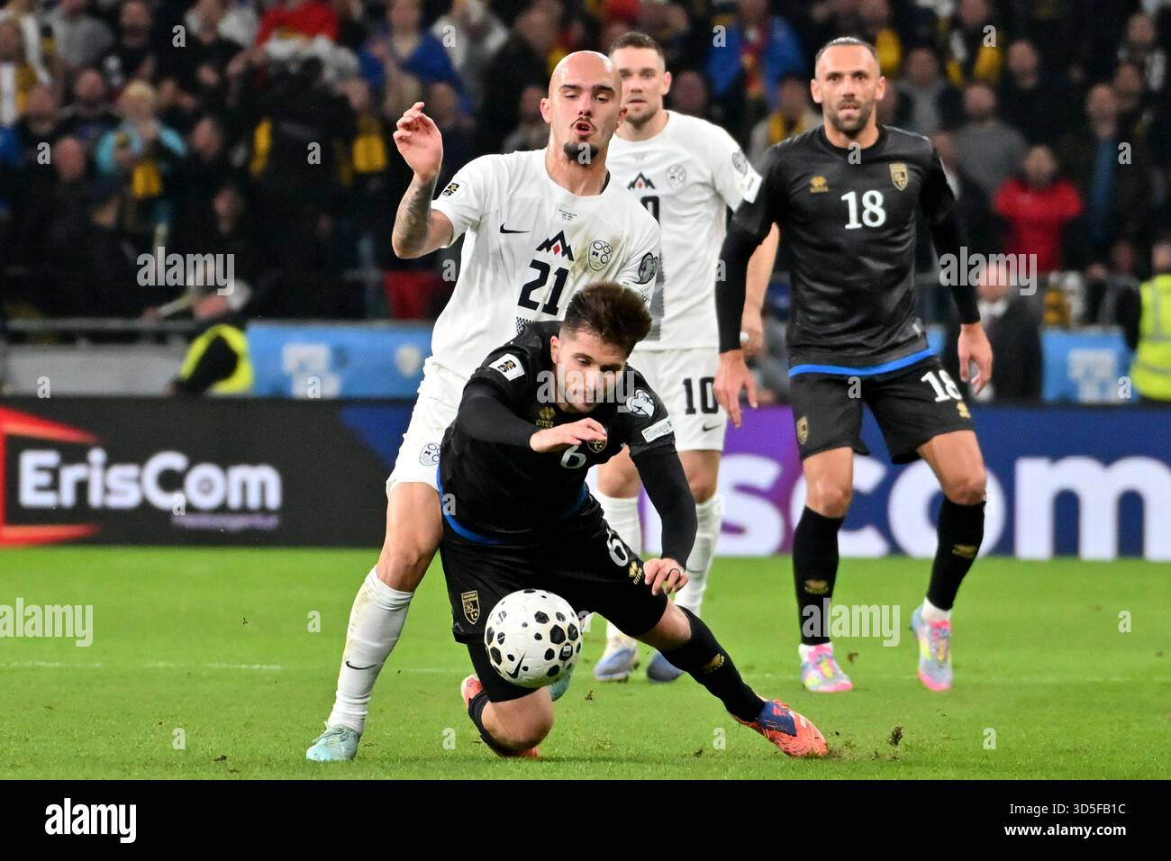 Ljubljana, Slovenia, November 15th 2025, Ron Raci of Kosovo (C) in ...