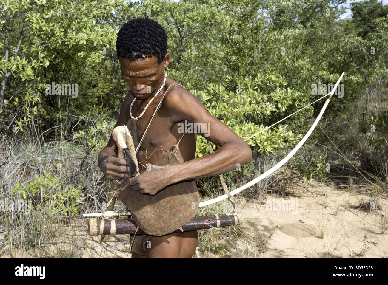 Bushman goes hunting in the bush, Namibia, Africa, San Stock Photo - Alamy