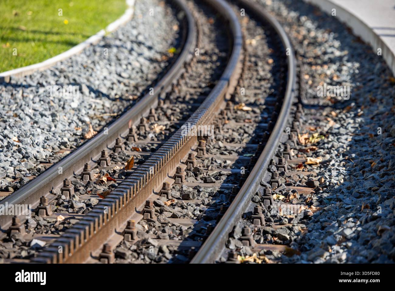 Close up of the old rack railway at the Col de Saint-Ignace station in ...