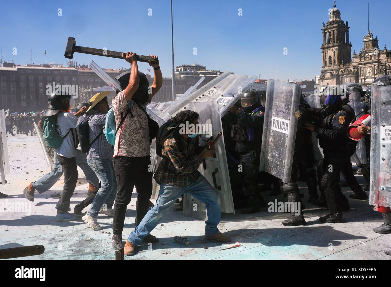 Protesters charge at police during a youth anti-government march in ...