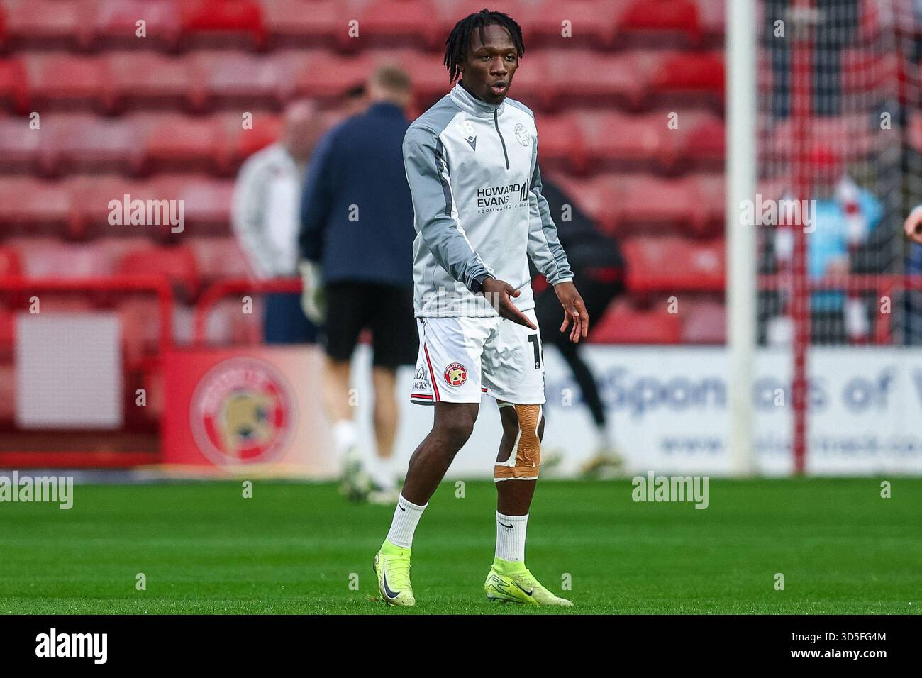 18, Vincent Harper of Walsall FC at warm up during the Sky Bet League 2 ...