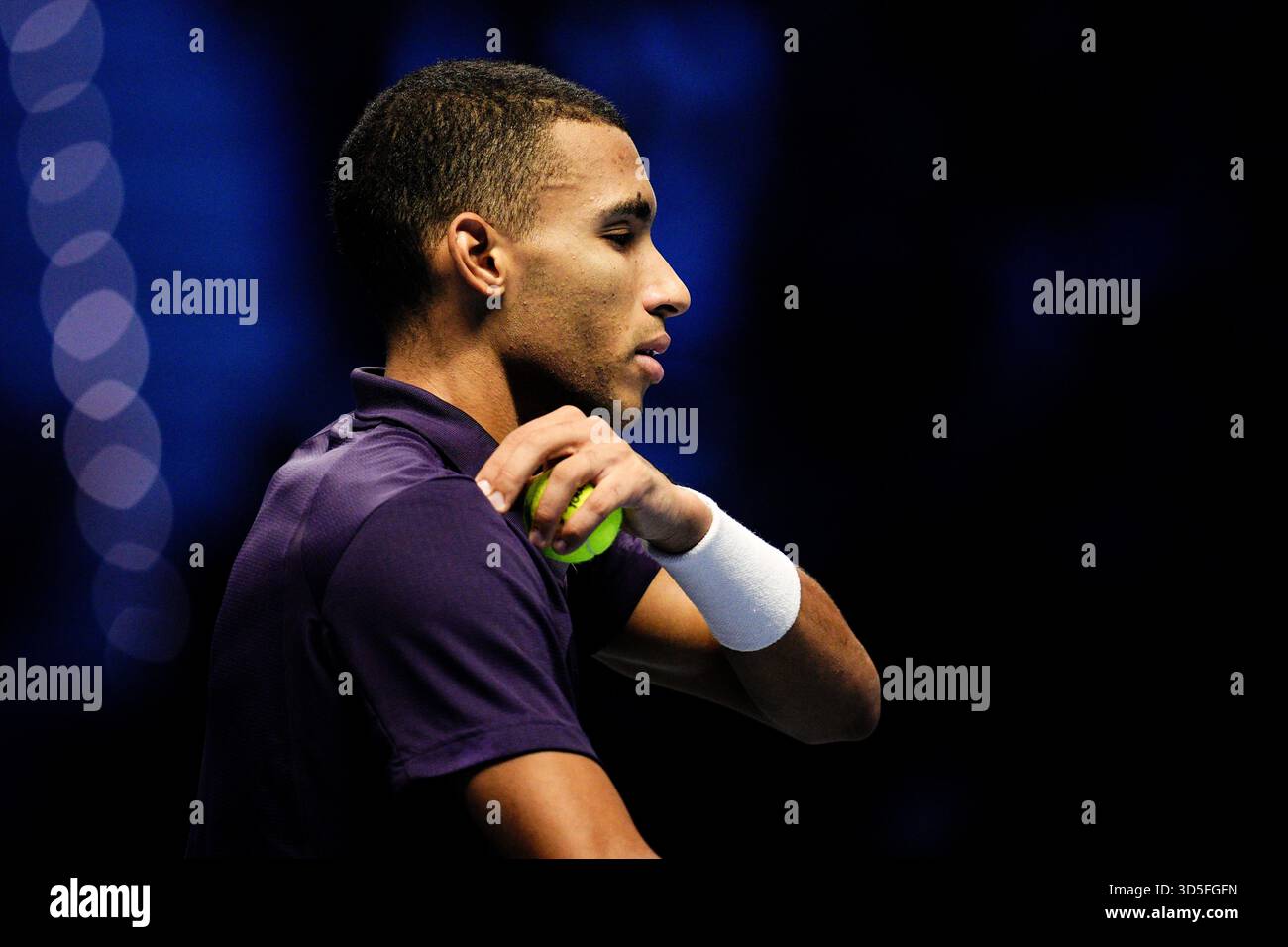 Canada's Felix Auger Aliassime react during the singles semi-finals ...