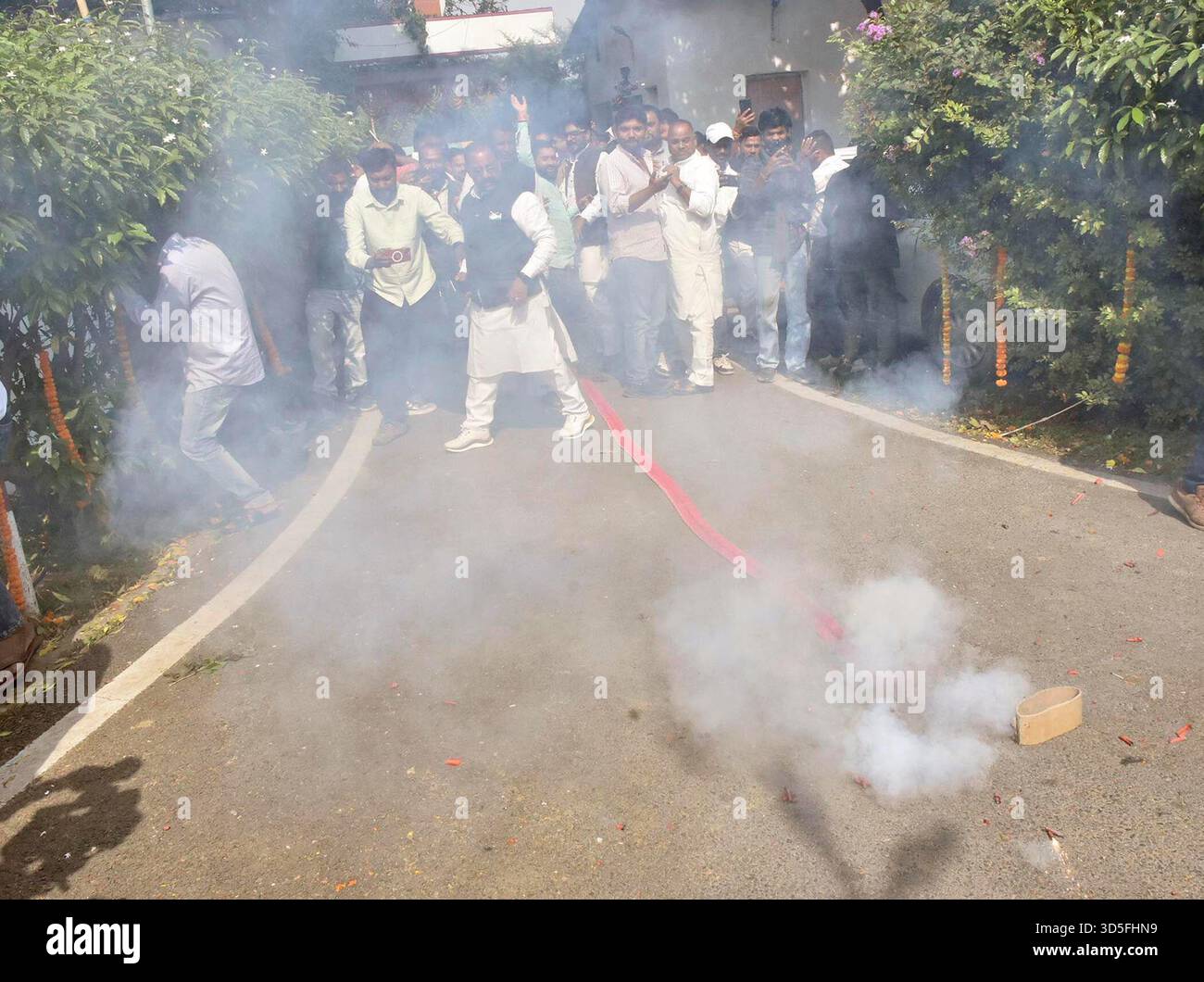 PATNA, INDIA - NOVEMBER 15: Lok Janshakti Party (Ramvilas) supporters ...