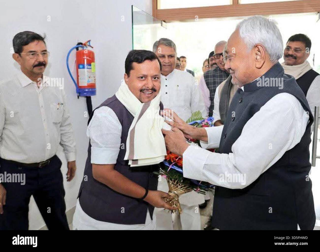 PATNA, INDIA - NOVEMBER 15: BJP MLA Nitin Navin meeting with Bihar ...