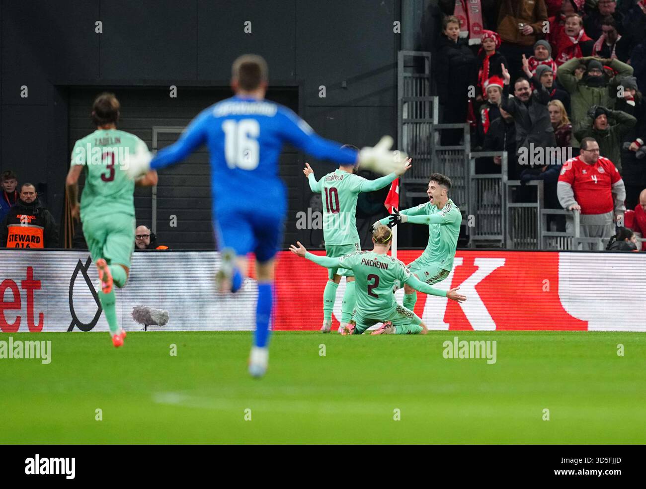 November 15 2025: Nikita Demchenko of Belarus scores and celebrates his ...