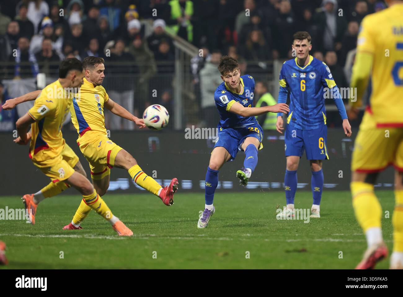 Bosnia's Esmir Bajraktarevic, centre, scores his side's second goal ...