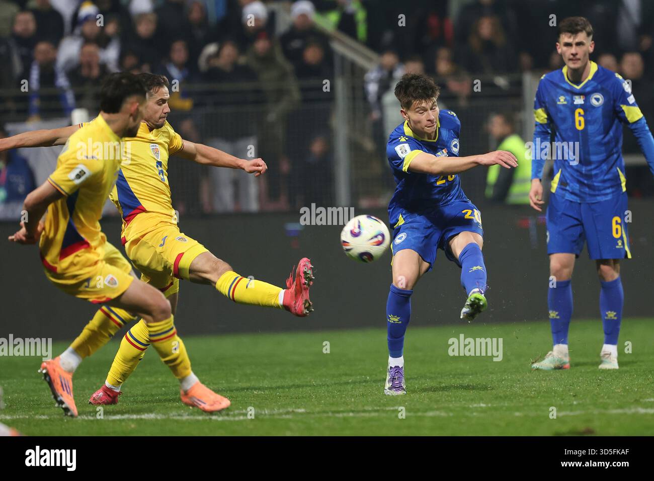 Bosnia's Esmir Bajraktarevic, centre, scores his side's second goal ...