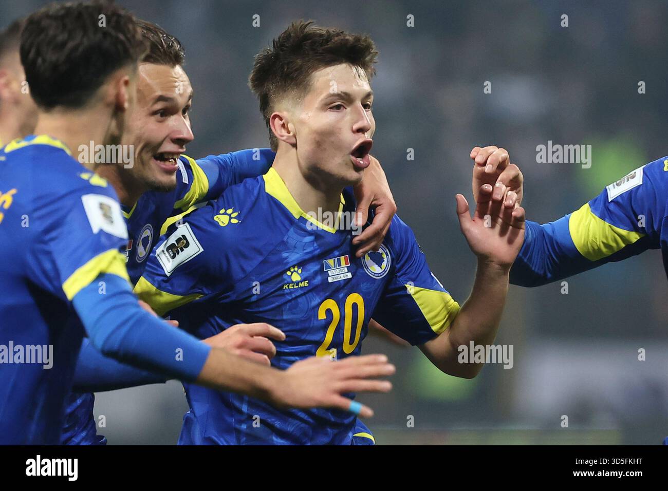 Bosnia's Esmir Bajraktarevic, centre, celebrates with teammates after ...