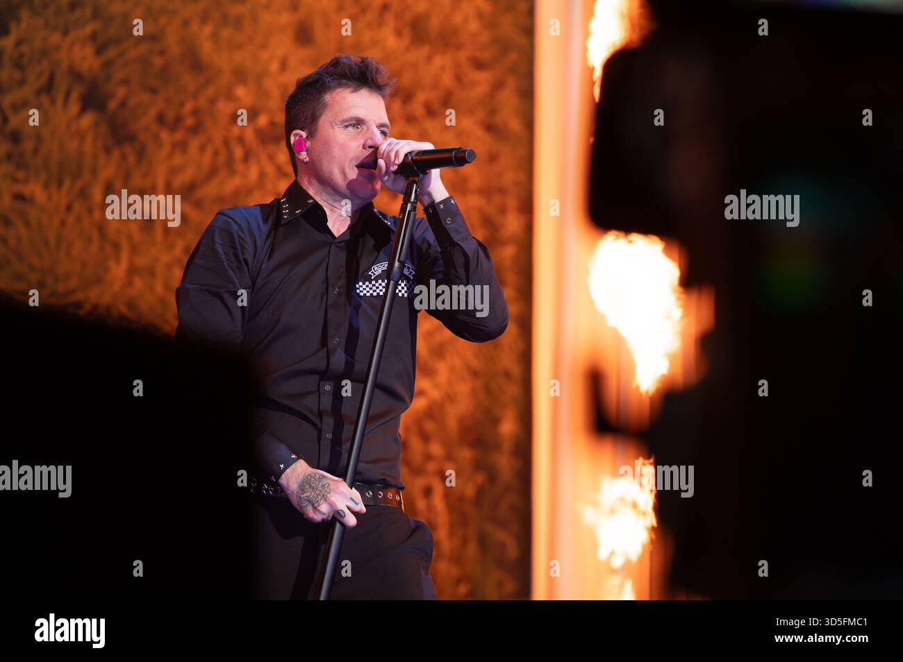 Singer Dani Martin performs during his concert at the Movistar Arena ...