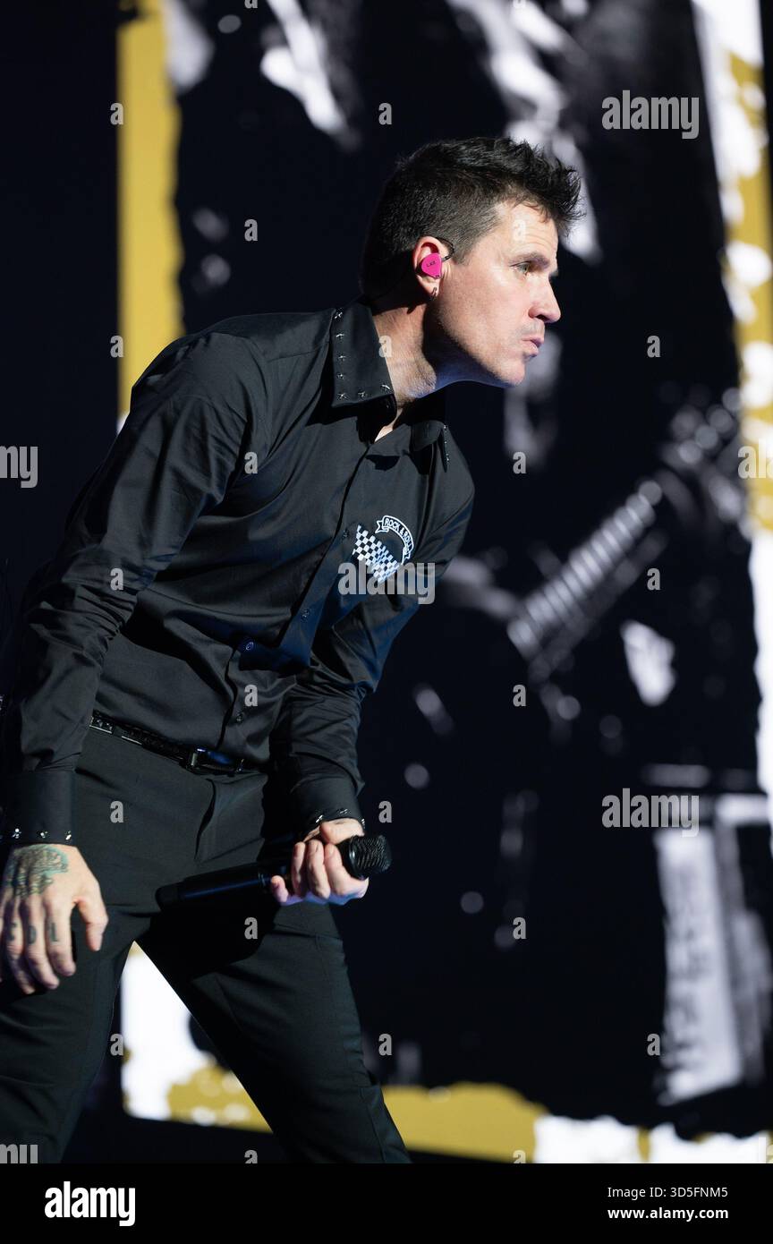 Singer Dani Martin performs during his concert at the Movistar Arena ...