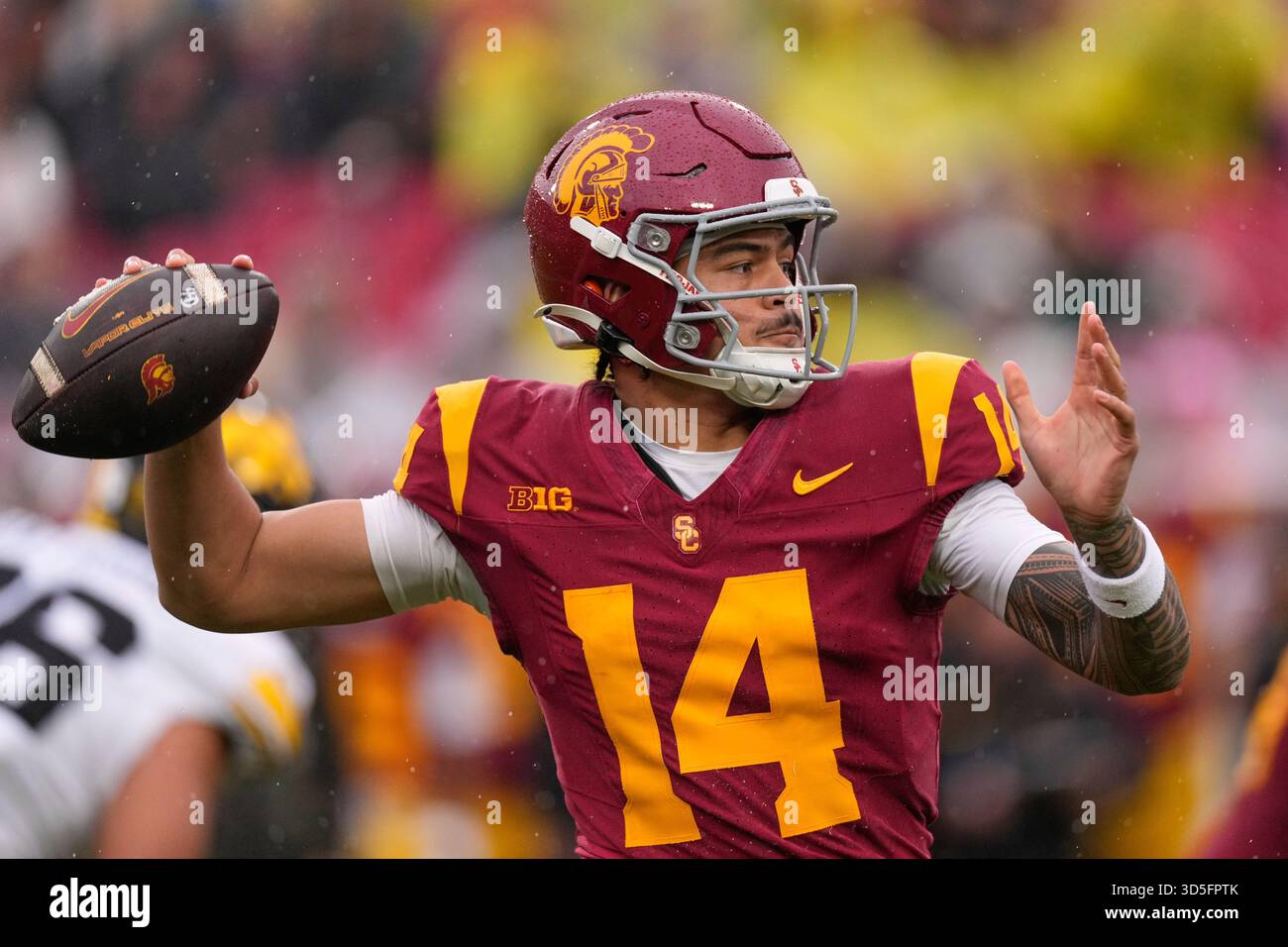Southern California quarterback Jayden Maiava passes during the first ...