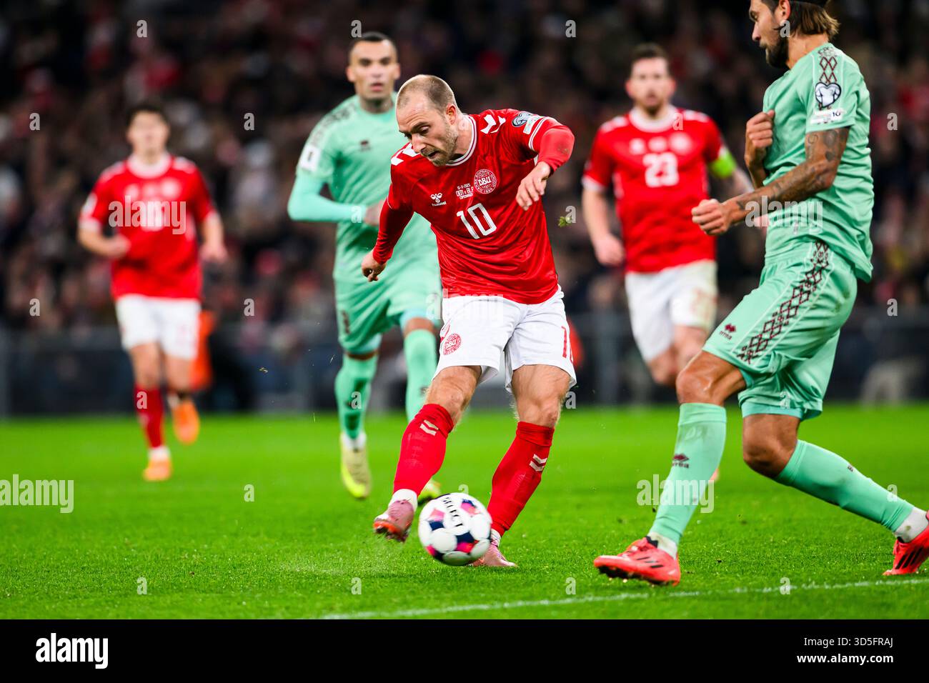 Copenhagen, Denmark. 15 November, 2025. Pictured left to right, 10 (DEN ...