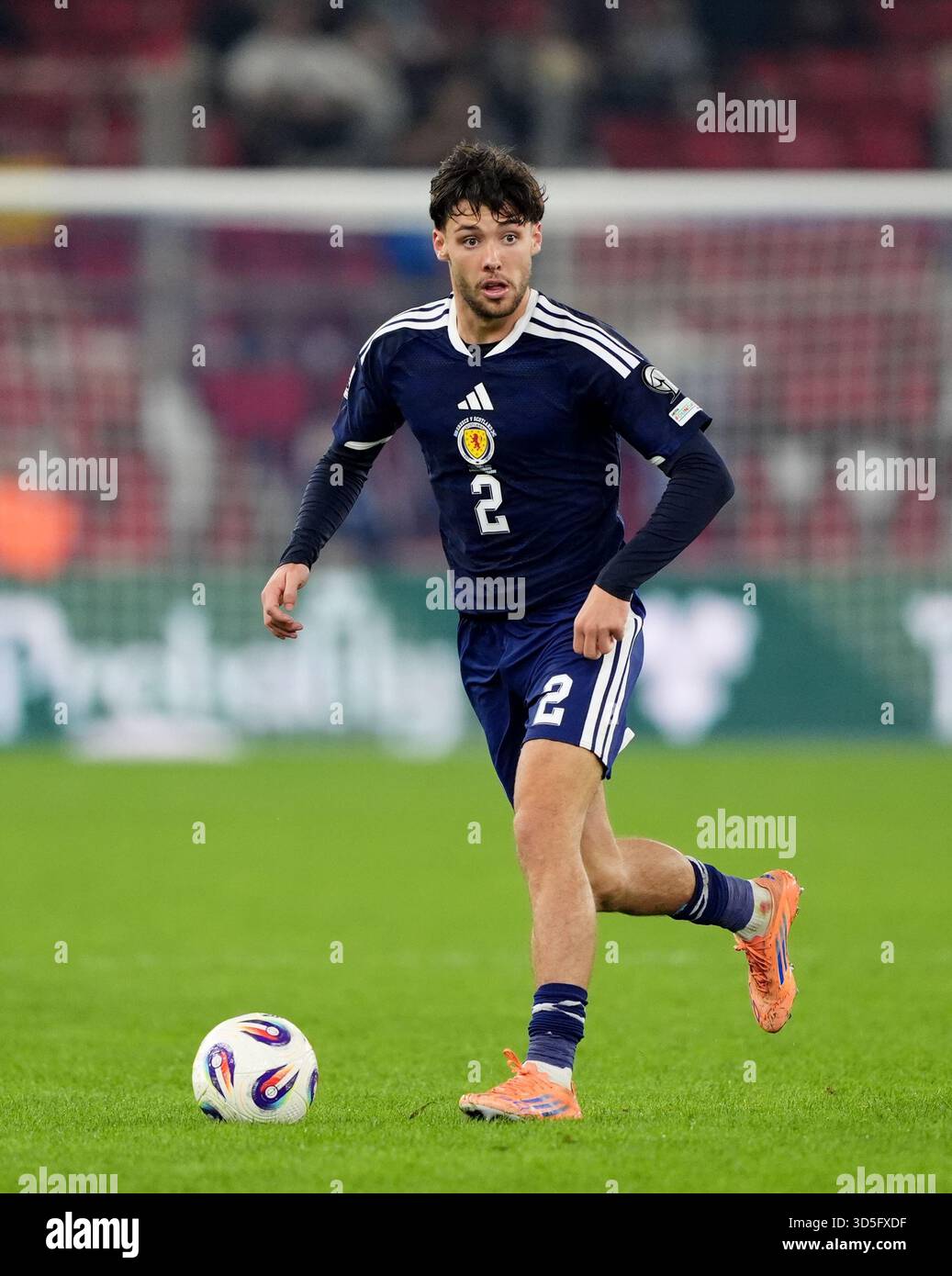 Scotland's Aaron Hickey during the FIFA World Cup European Qualifying ...