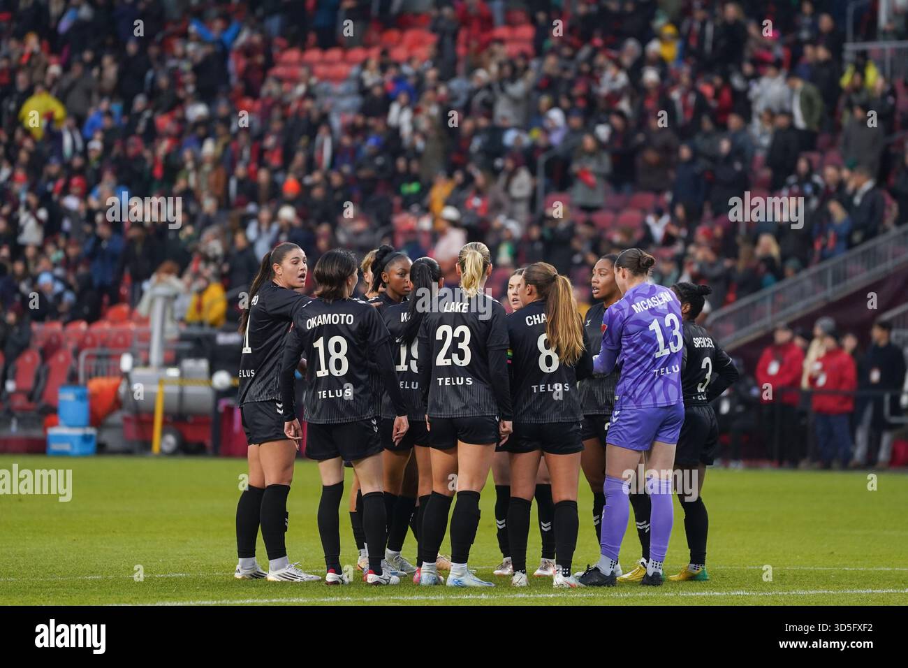 Vancouver Rise FC team meet during the Northern Super League Final ...