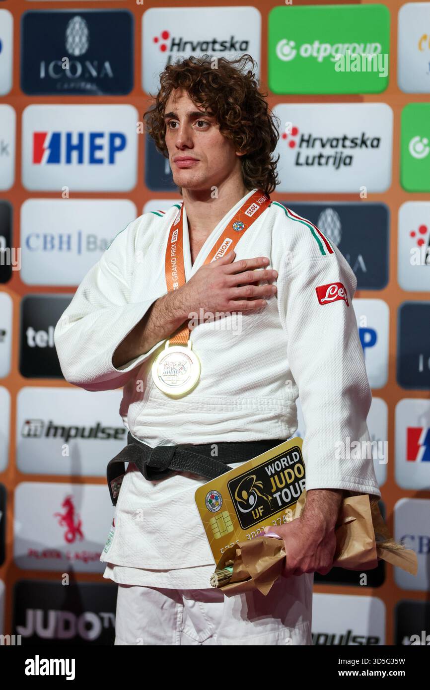 ZAGREB, CROATIA - NOVEMBER 15: Gold medalist Giovanni Esposito of Italy poses for a photo during ...