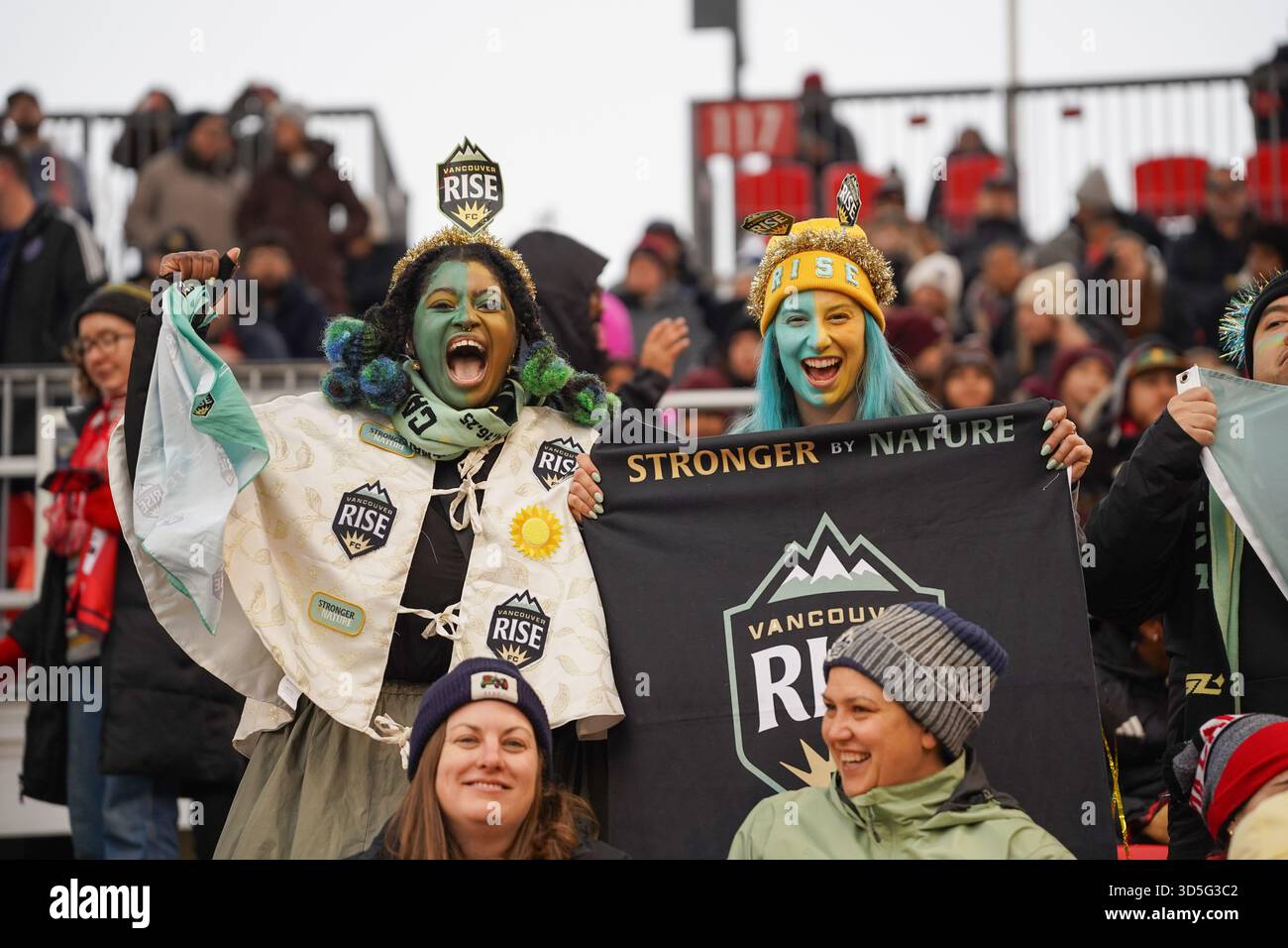 Vancouver Rise FC Fans support their team during the Northern Super ...