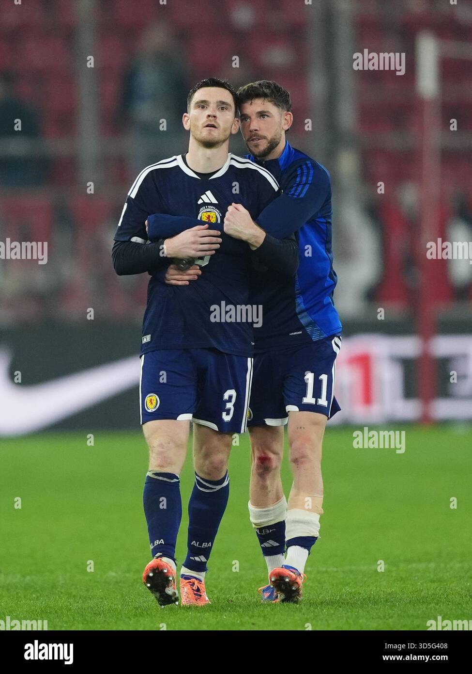 Scotland's Andrew Robertson (left) and Ryan Christie after the FIFA ...