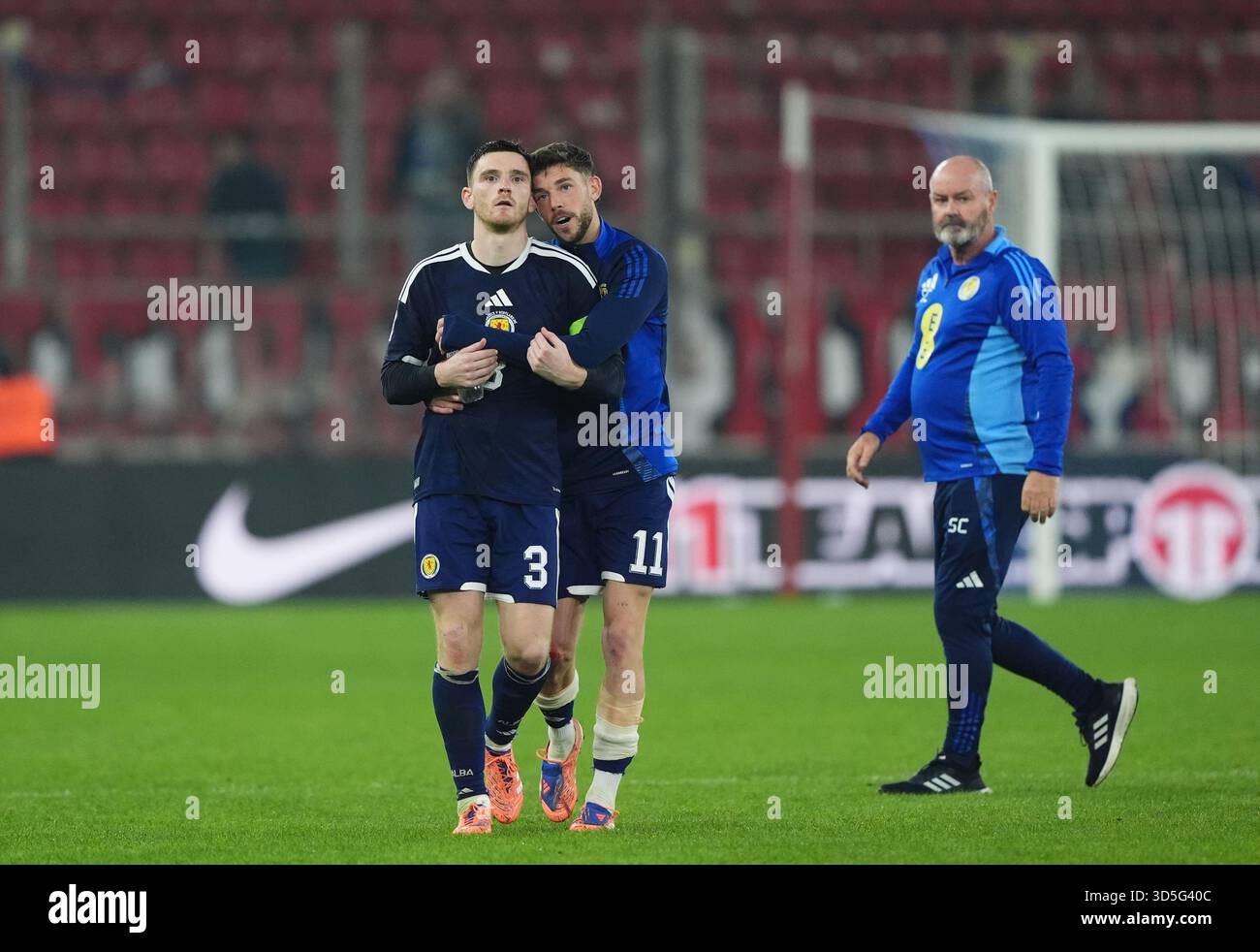 Scotland's Andrew Robertson (left) and Ryan Christie after the FIFA ...