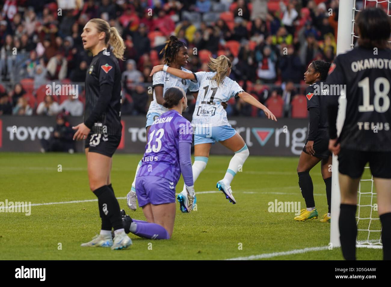 Kaylee Hunter #11 of AFC Toronto celebrating after scoring a goal ...
