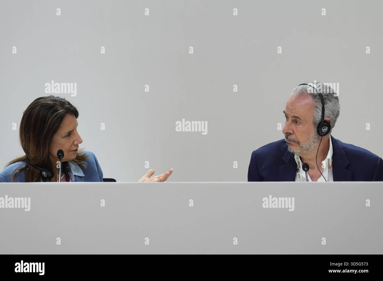 Ana Toni, COP30 CEO, left and André Corrêa do Lago, COP30 president ...