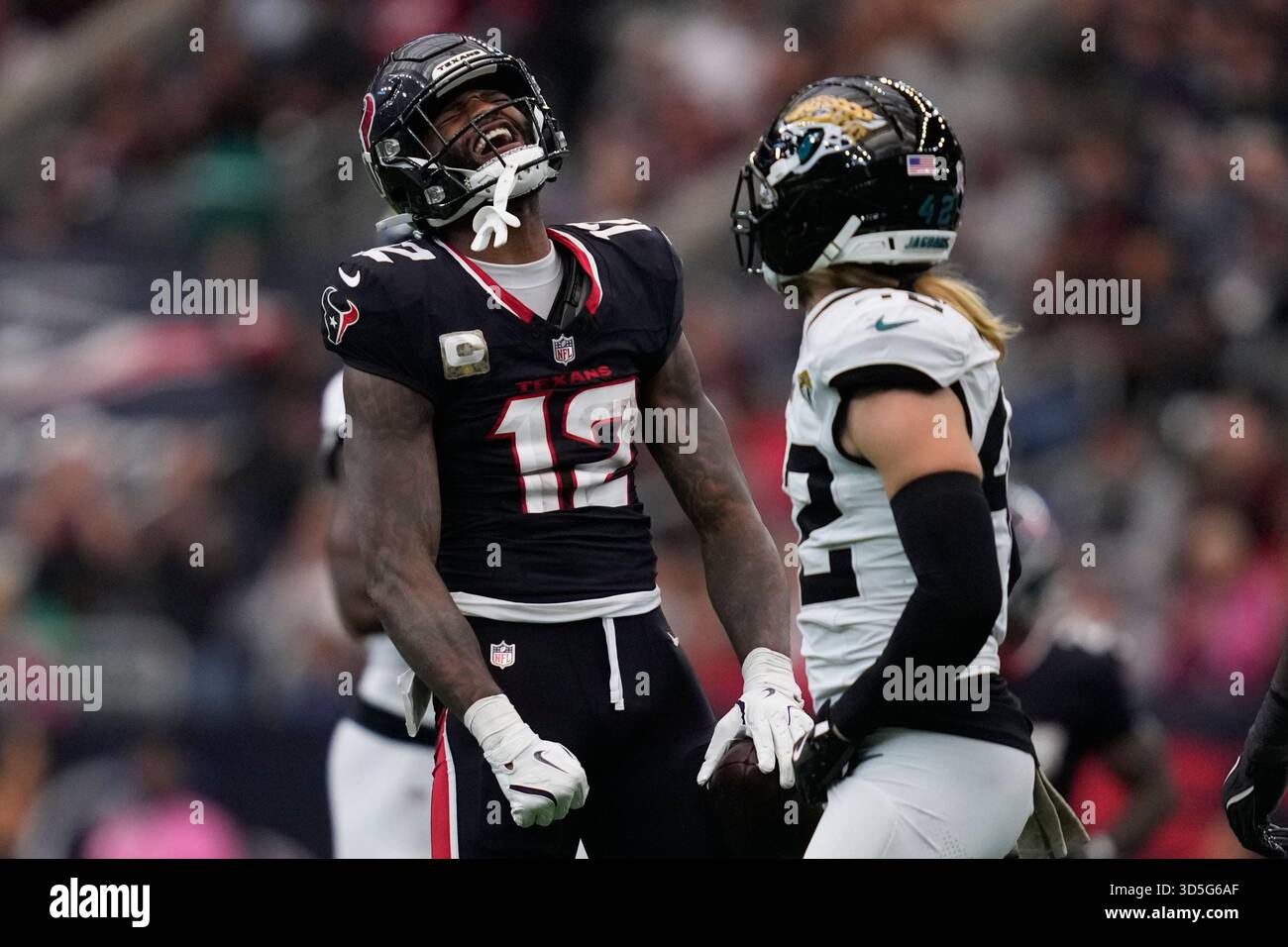 Houston Texans wide receiver Nico Collins (12) celebrates during an NFL ...