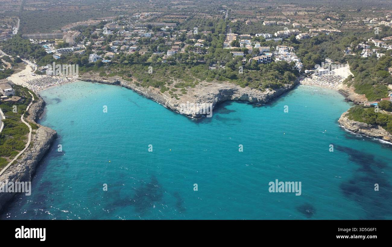 Aerial drone photography of stunning beaches on the island of Mallorca ...