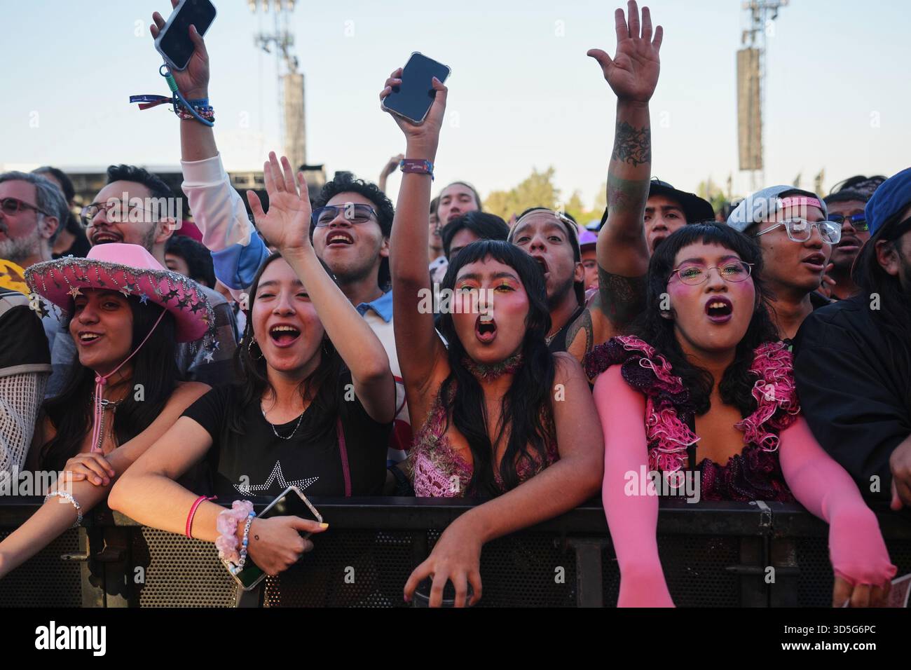 Fans of U.S. band Haute & Freddy, watch their performance during the ...