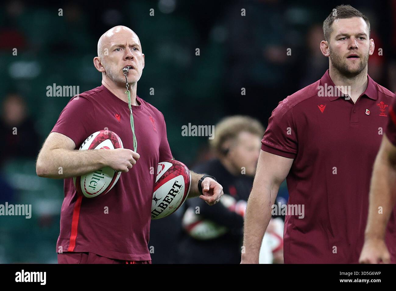 Steve Tandy, the head coach of the Wales rugby team looks on before the ...