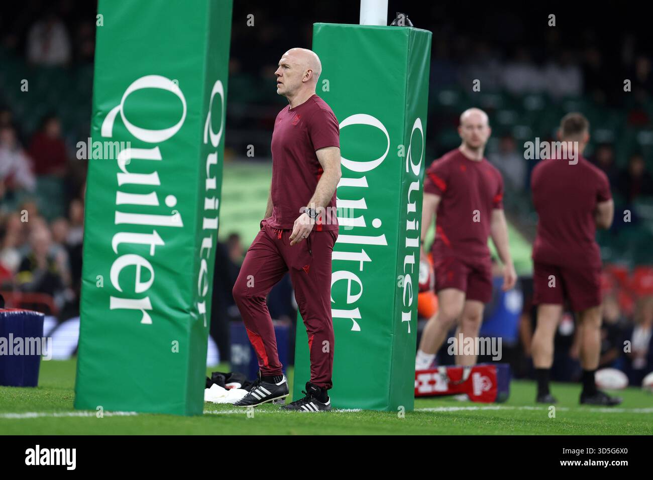 Steve Tandy, the head coach of the Wales rugby team looks on before the ...