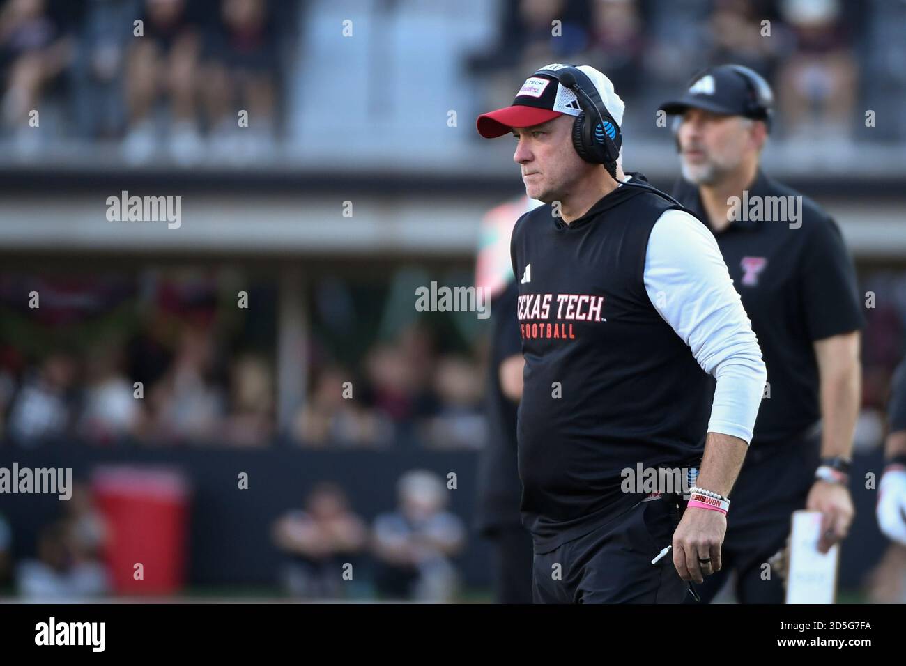 Texas Tech head coach Joey McGuire walks out on the field during a ...