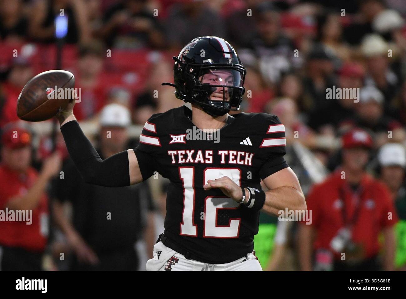 Texas Tech quarterback Mitch Griffis (12) drops back to throw against Central Florida during the ...