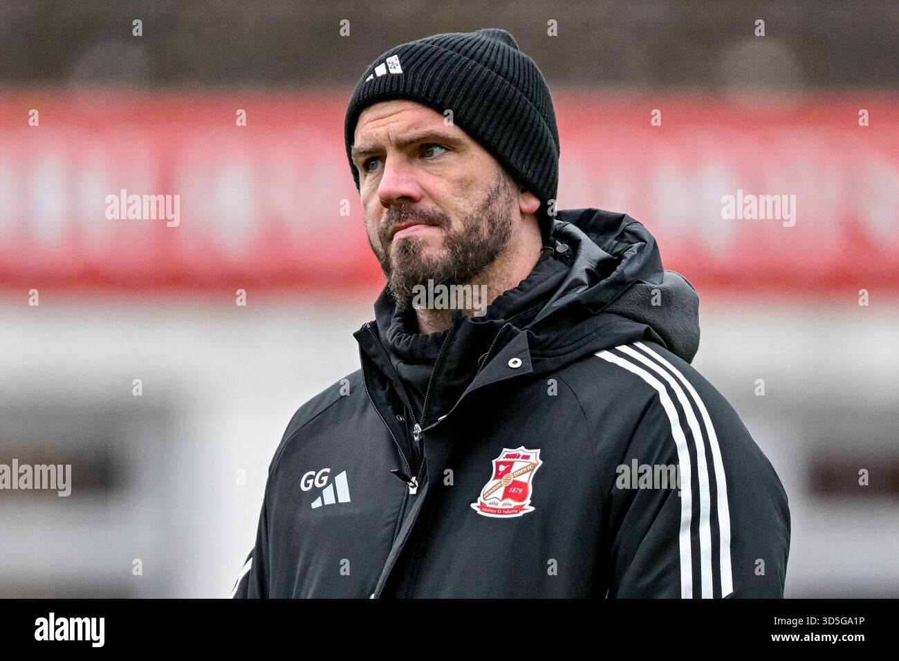 First team pathways coach, Gavin Gunning, during the Sky Bet League 2 ...