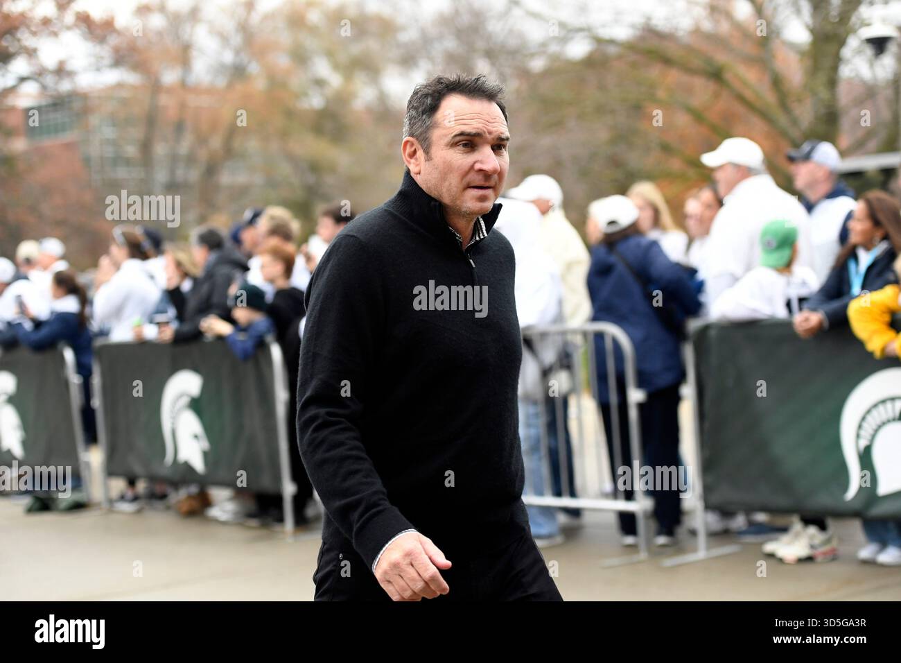 Michigan State head coach Jonathan Smith walks into Spartan Stadium ...