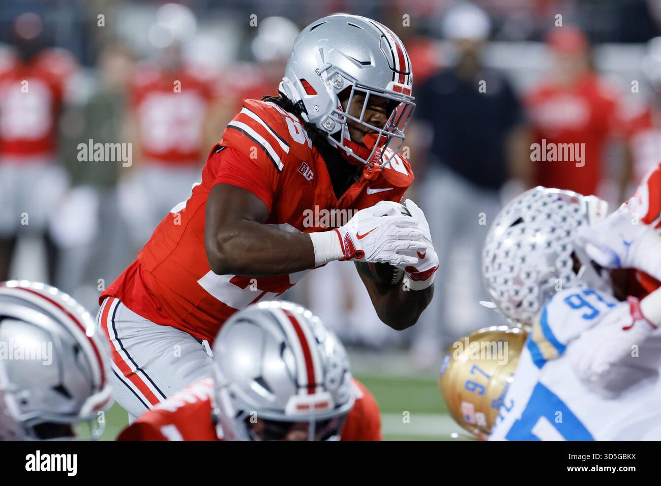 Ohio State running back Bo Jackson, top, scores a touchdown against ...