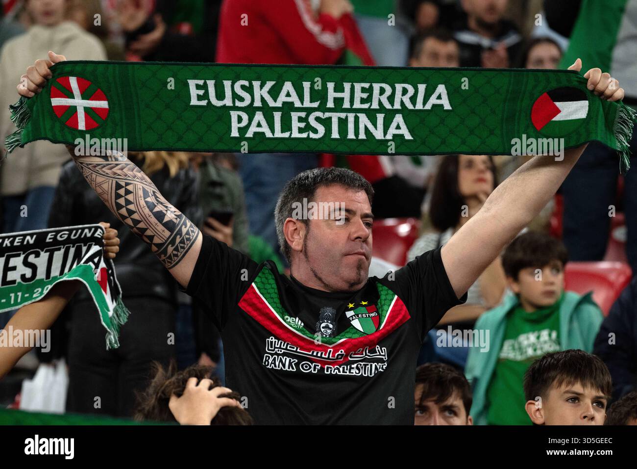 November 15, 2025, Bilbao, Basque Country, Spain: Fans, holding ...