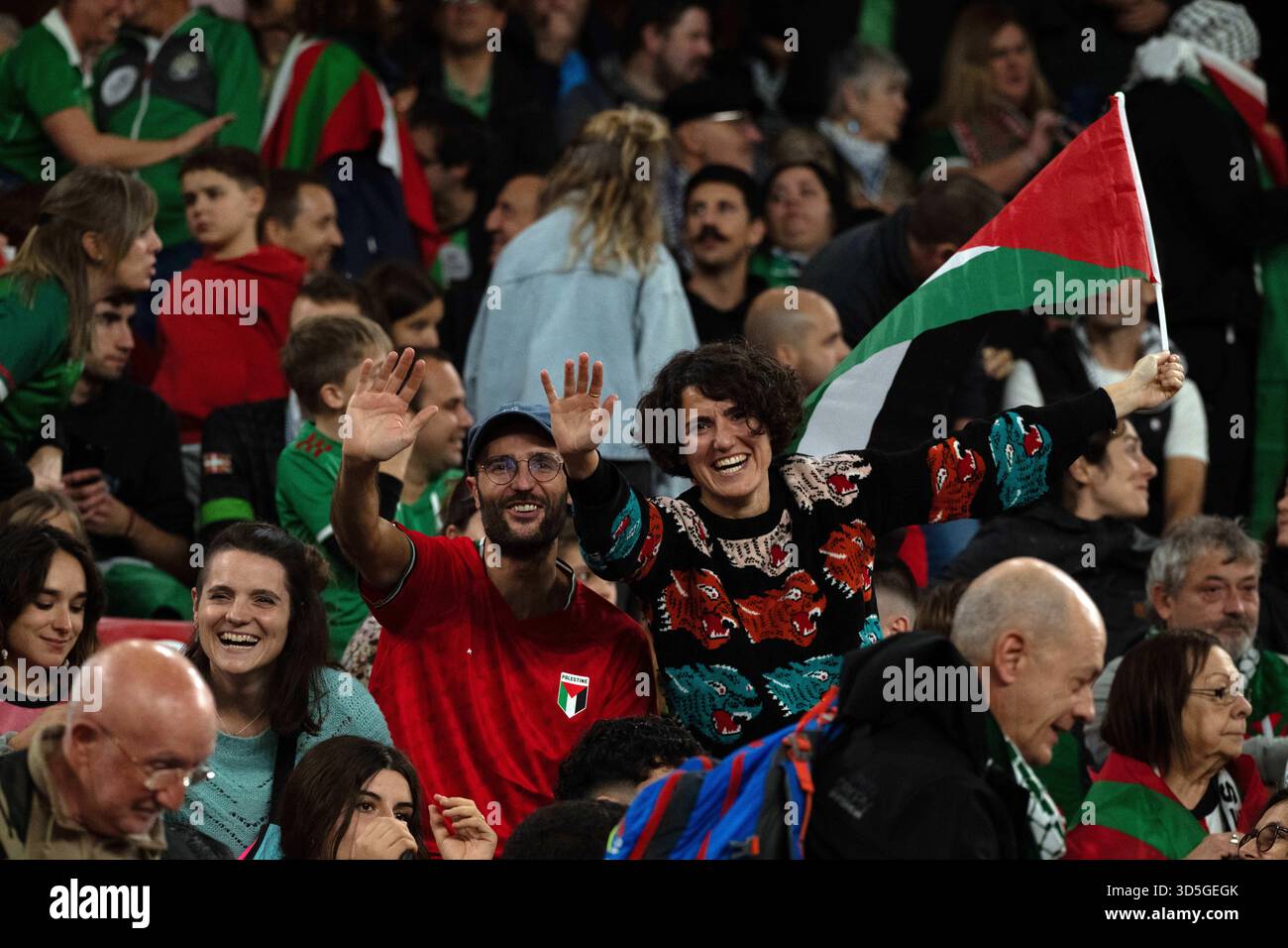 November 15, 2025, Bilbao, Basque Country, Spain: Fans, holding ...