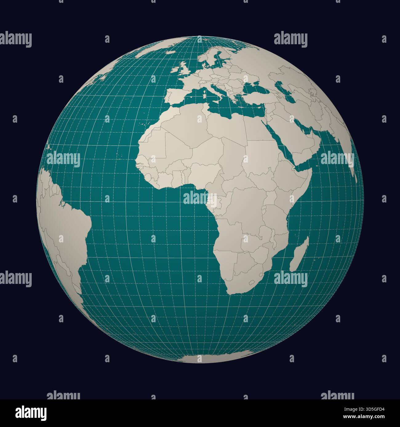 Sao Tome and Principe on the map. Globe centered on Sao Tome and ...