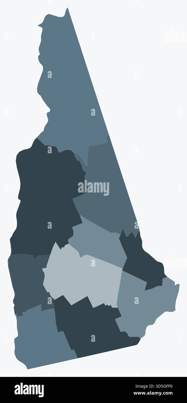 Map of New Hampshire with counties. Just a simple state border map with ...