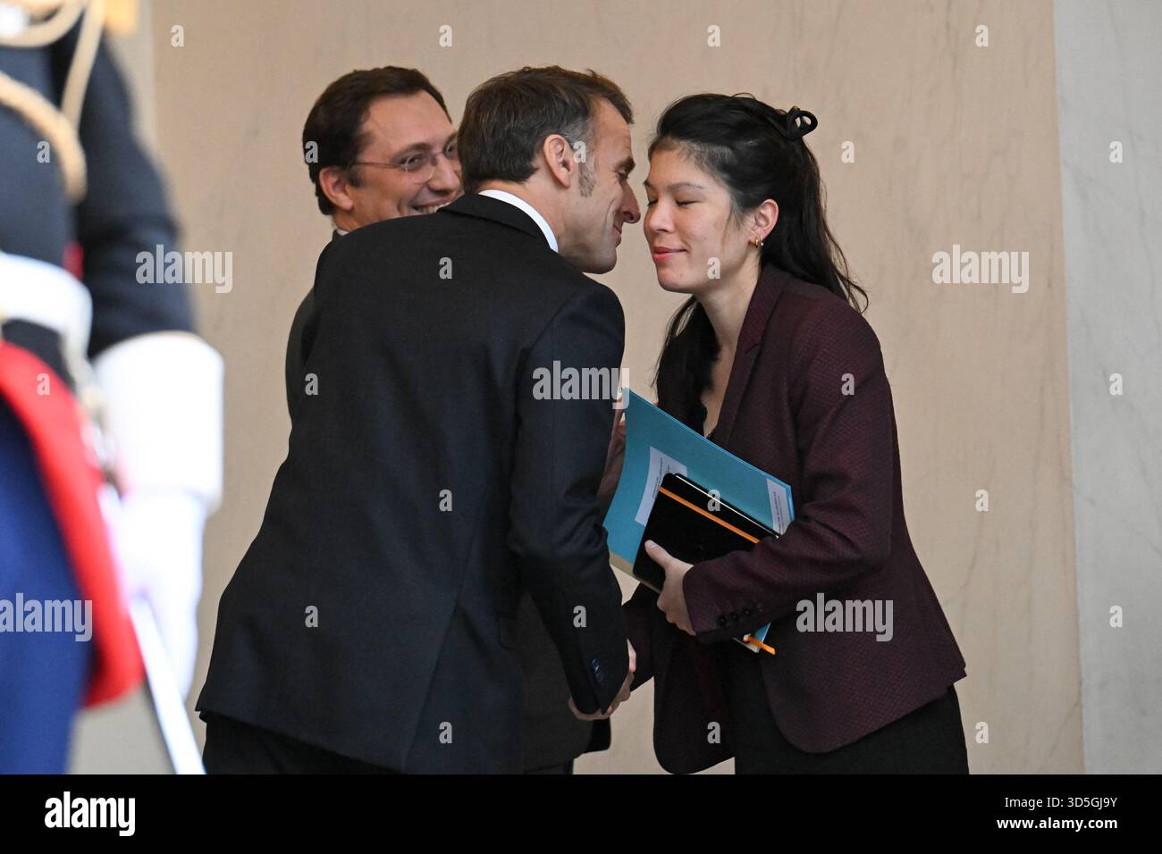 Meeting between the President of the Republic Emmanuel Macron and Ms ...