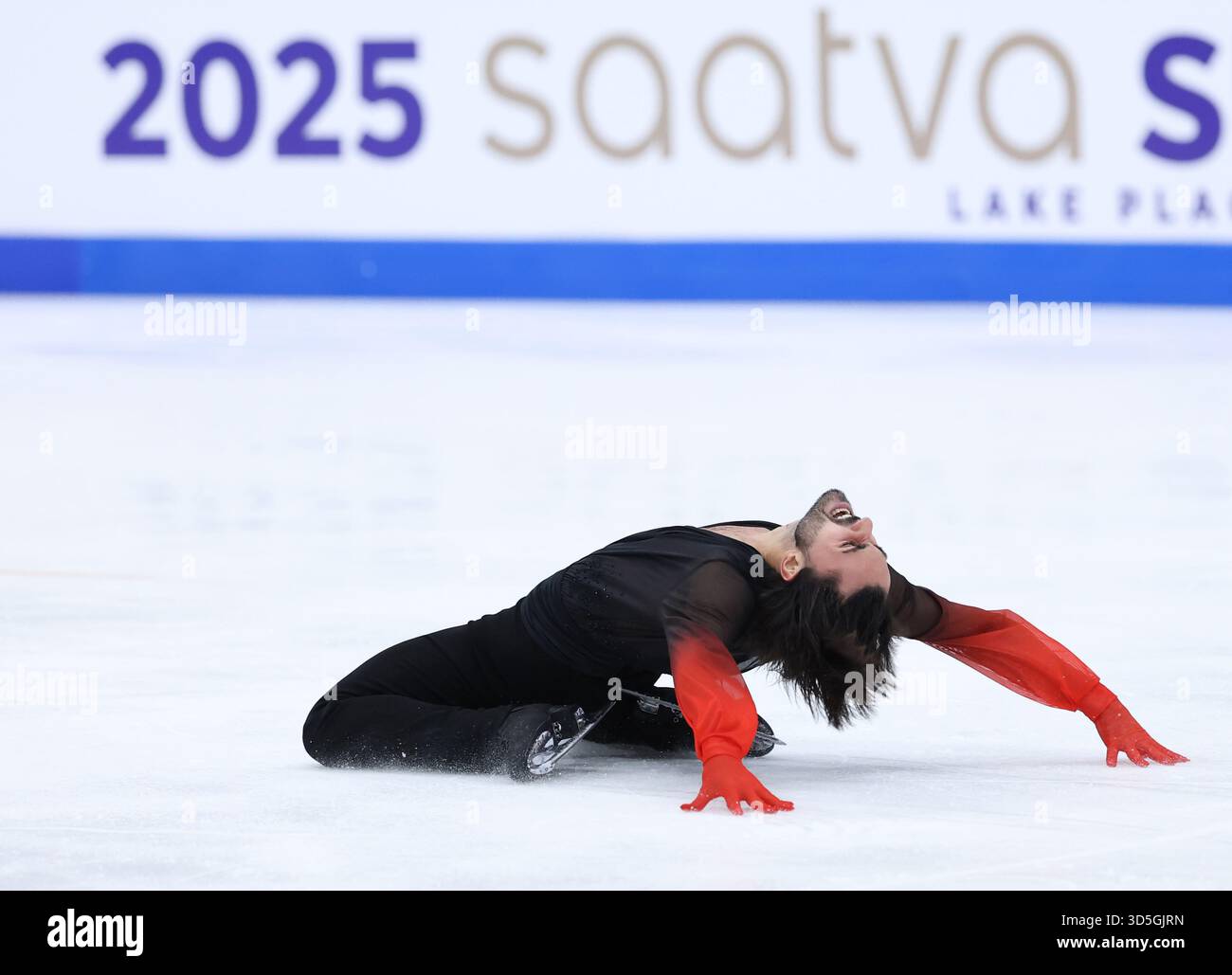 Kevin AYMOZ of France performs in the men's free program of the ISU ...