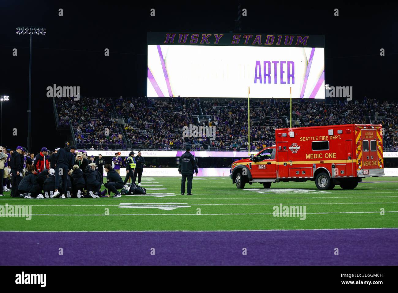 SEATTLE, WA - NOVEMBER 15: An ambulance is driven onto the field during ...