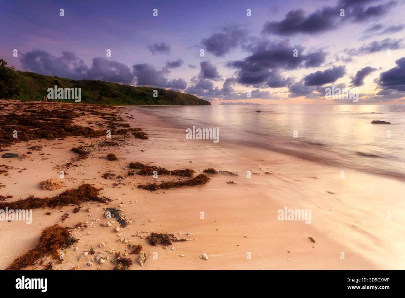 Fiji sea white sand to north dawn at Tokoriki island remote tourism ...