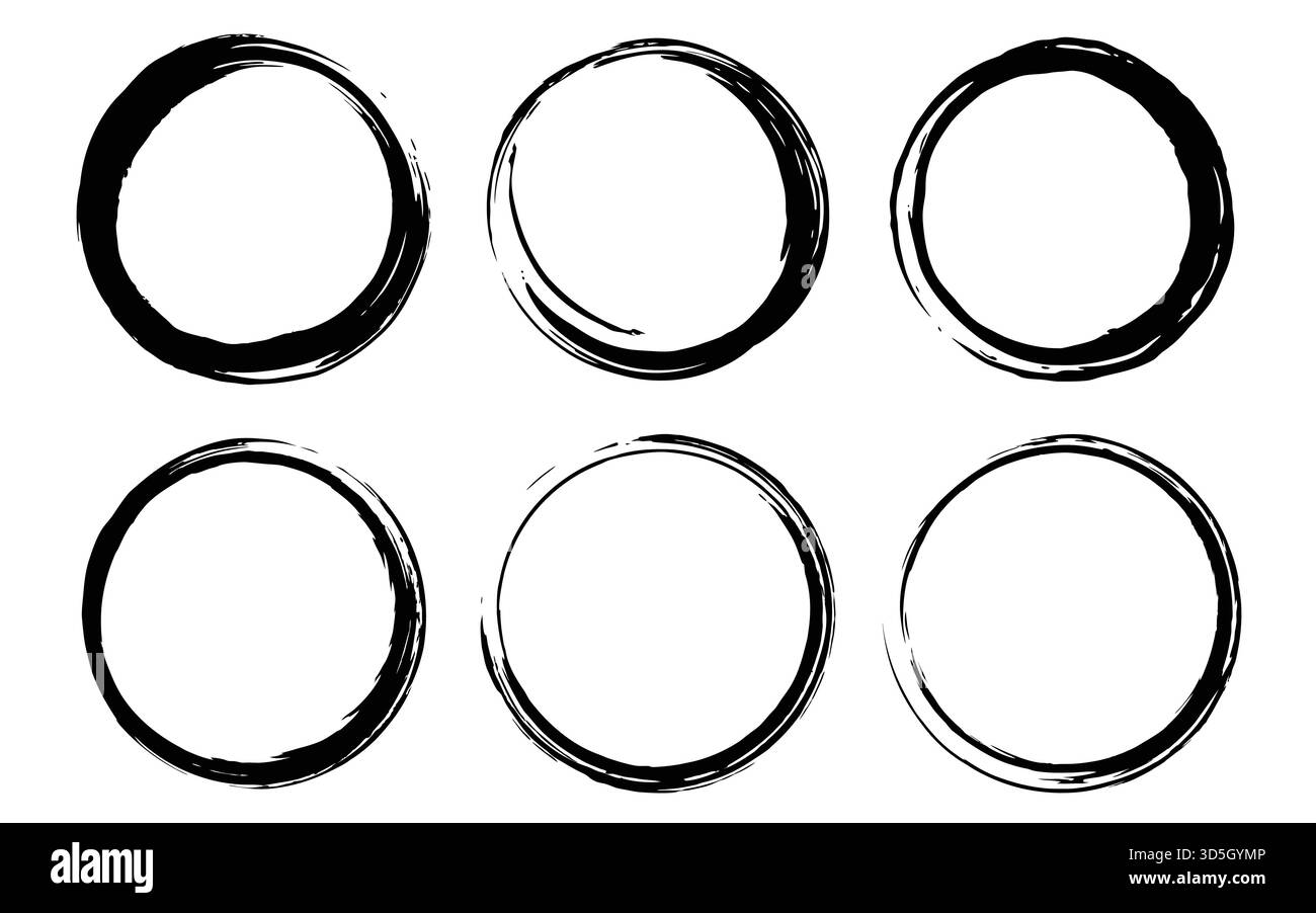 Grunge circles set round Stock Vector Images - Alamy