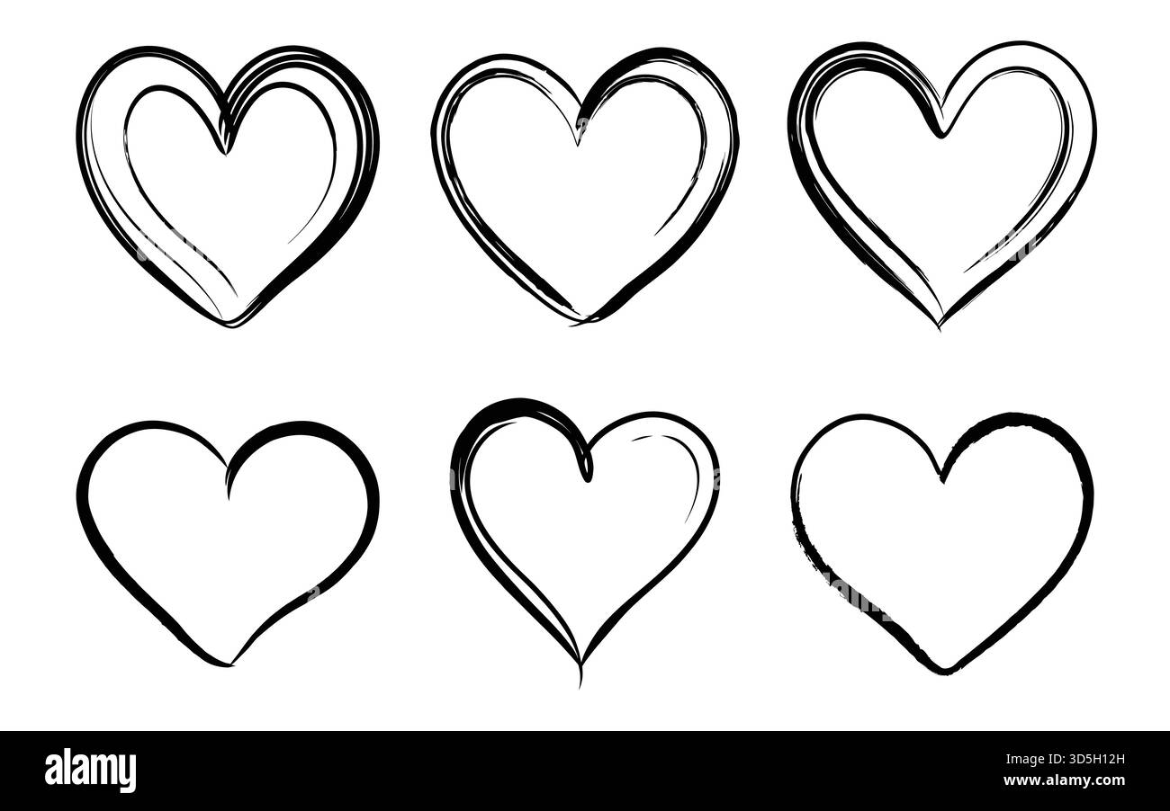 Set six black hand Stock Vector Images - Alamy