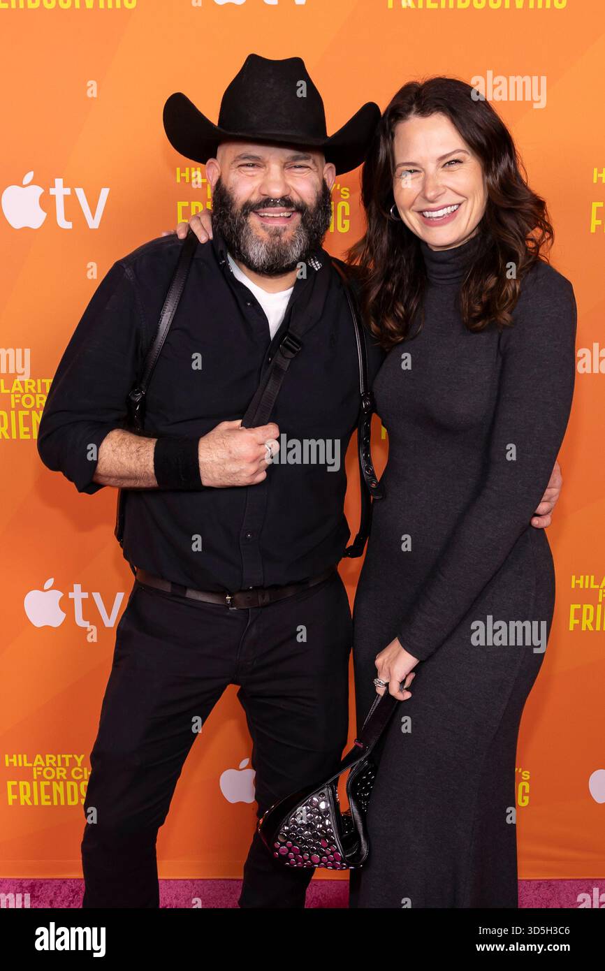 Guillermo Díaz and Katie Lowes attend the arrivals of Hilarity For ...