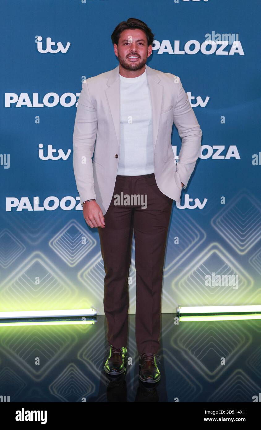 Jordan Brook seen attending the ITV Palooza 2025 at the Barbican Centre ...